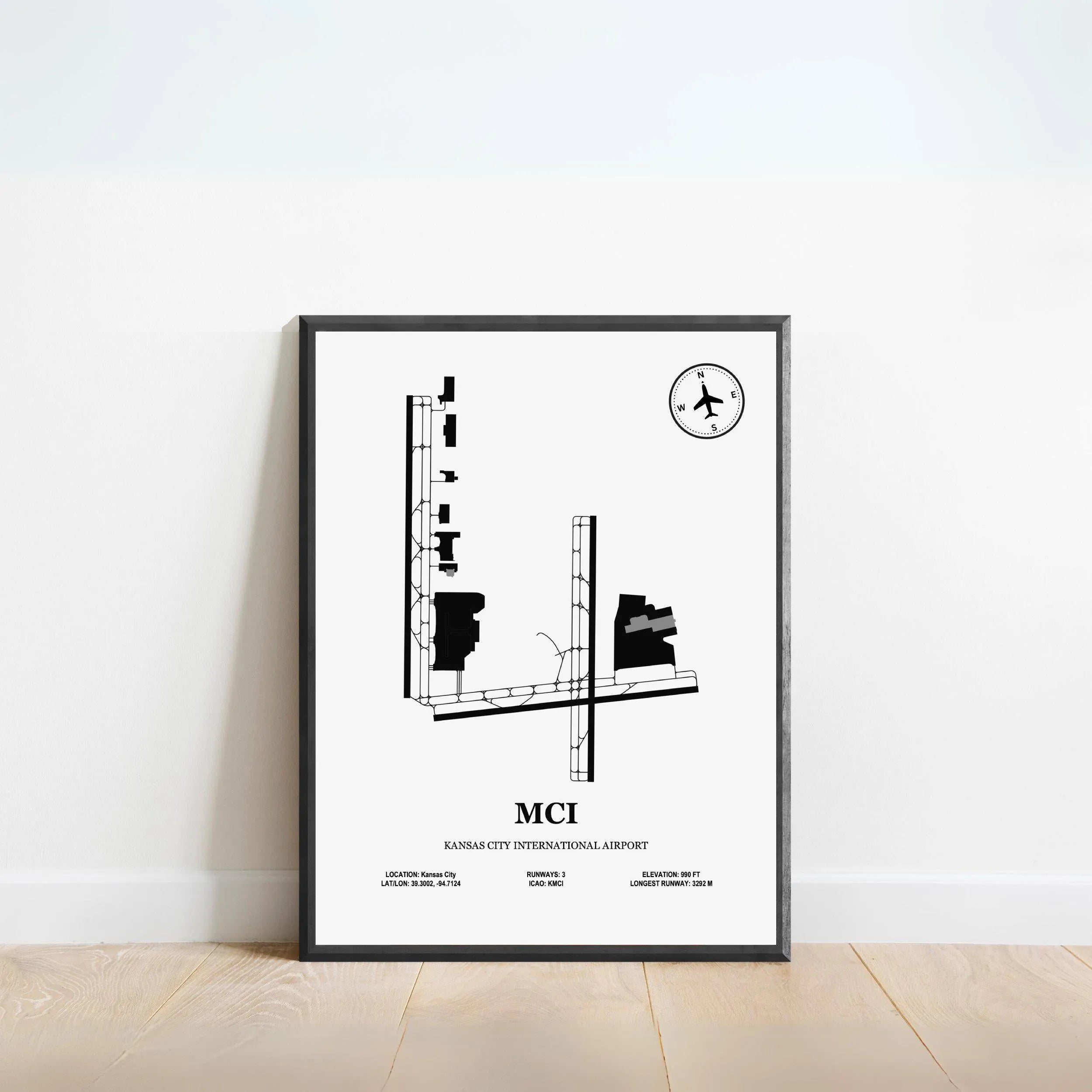 MCI, Kansas City International Airport – Airport Design Map, Aviation ...